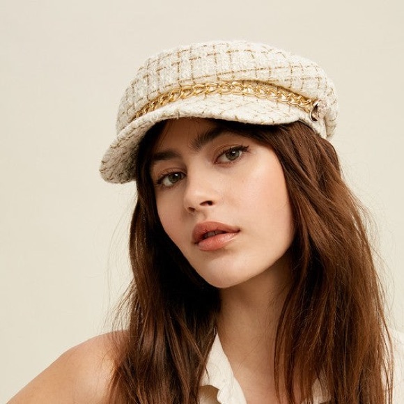 Accessories | Classic Tweed Beret White Beret Hat | Poshmark